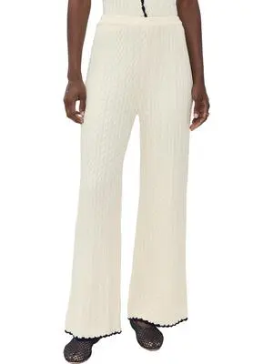 BAILEY ROSE Cable Knit Relaxed Pants - Cream