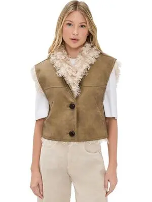 Isabel Marant Clara Faux Suede Vest - Taupe