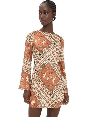 BAILEY ROSE Paisley Print Mini Dress - Burnt Orange