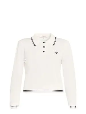 FRAME Long-sleeve Tennis Polo - White