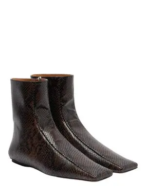 Stella McCartney Snake-effect Ankle Boots - Brown