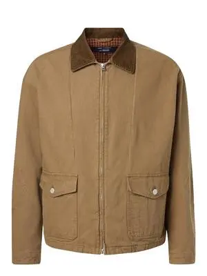 Comme Des Garçons Corduroy-trimmed Cotton Jacket - Beige