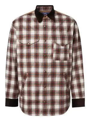 Junya Watanabe Checked Cotton Flannel Jacket - Brown
