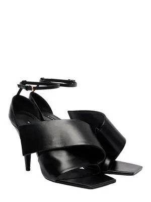 Givenchy Sliced Square 95 Leather Sandals - Black