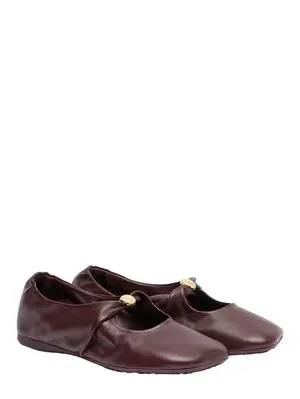 Loewe Pebble Leather Ballet Flats - Burgundy