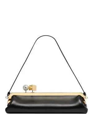 Jacquemus Salon Leather Clutch Black