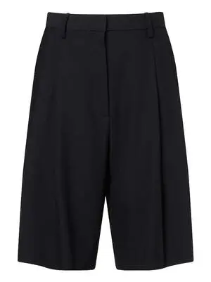 THE ROW Vesperis Virgin Wool Bermuda Shorts - Black