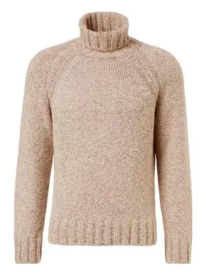 Zegna Cashmere And Wool Turtleneck Sweater - Beige