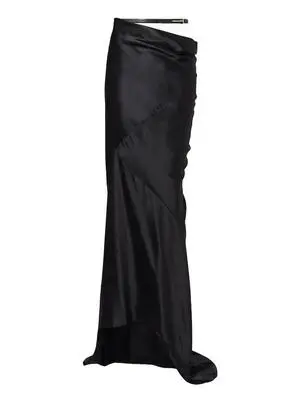TOM FORD Asymmetric Silk Satin Maxi Skirt - Black