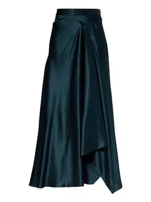 ROKSANDA Asha Asymmetric Silk Satin Maxi Skirt Green