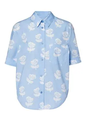 Marni Floral Cotton Poplin Shirt - Blue