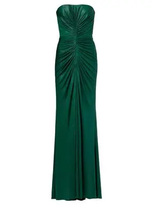 Elie Saab Ruched Jersey Gown - Green