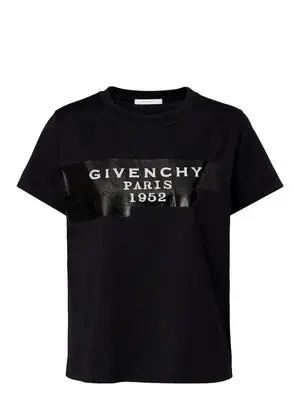 Givenchy Distressed Printed Cotton Jersey T-shirt - Black