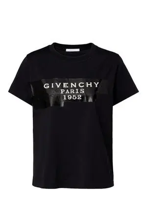 Givenchy Distressed Printed Cotton Jersey T-shirt - Black