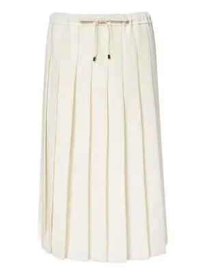 Brunello Cucinelli Pleated Midi Skirt - Beige