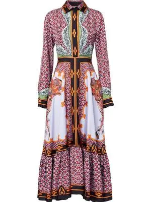 La DoubleJ San Pietro Printed Silk Maxi Dress - Multicoloured