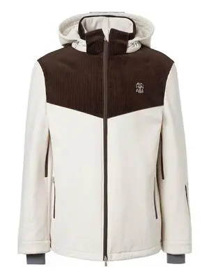 Brunello Cucinelli Corduroy-paneled Ski Jacket - White