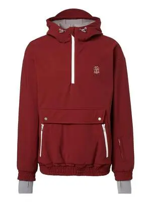 Brunello Cucinelli Half-Zip Ski Jacket Burgundy