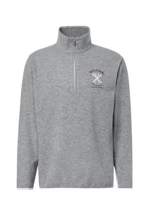Brunello Cucinelli Cashmere And Cotton-blend Half-zip Sweatshirt - Grey