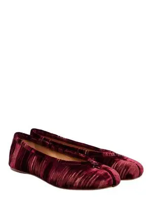 MAISON MARGIELA Tabi Velvet Ballerinas - Red