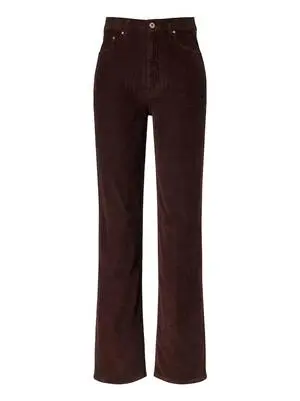 Ag Kora High-rise Wide-leg Corduroy Pants - Brown