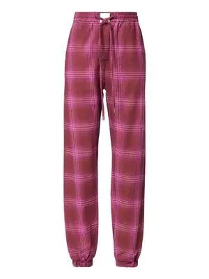 Attico Checked Cotton Flannel Sweatpants - Purple