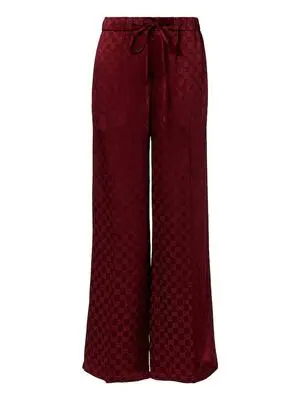 Gucci Gg Satin Wide-leg Pants - Burgundy