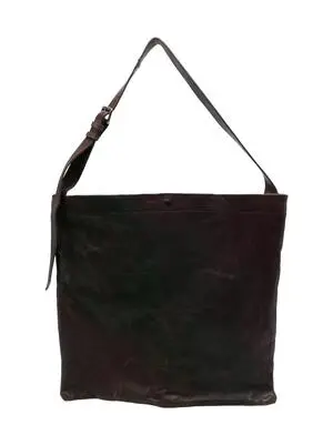 SOMMET Buckle-strap Leather Tote Bag - Brown