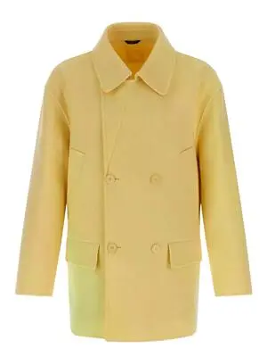 Fendi Double-breasted Wool Coat - Yellow