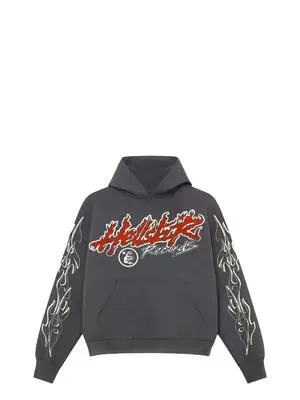 HELLSTAR Records Tour Flame-print Hoodie - Black