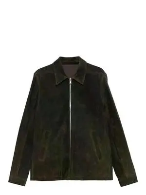 Rick Owens Zip-front Suede Jacket - Brown