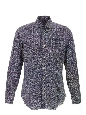 BARBA NAPOLI Micro-pattern Shirt - Blue