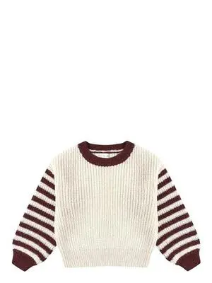 RYLEE + CRU Striped Pullover Sweater - Natural