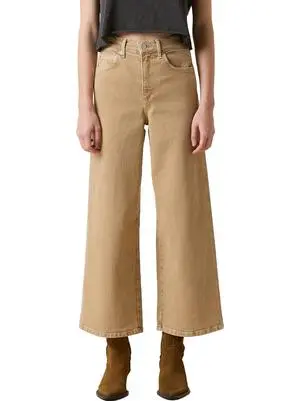 LE JEAN Juliette Ankle Wide Leg Jeans - Sandwashed Camel