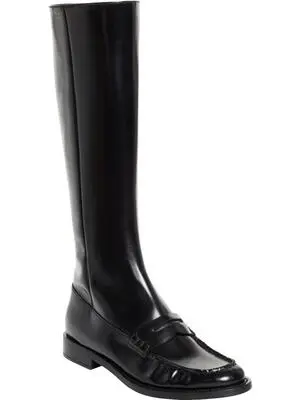 Prada Knee-high Loafer Boots - Nero