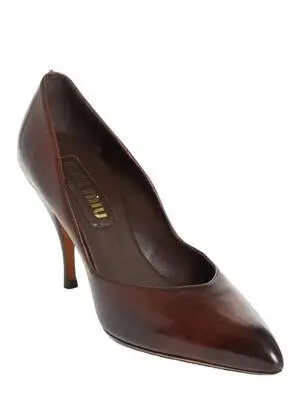 MIU MIU Waxed Calfskin Pointy Toe Pump