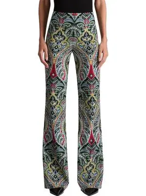 Alice + Olivia Paisley Print Flare Bootcut Pants - Paisley Poem