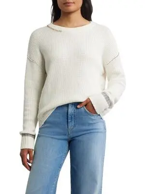 HATLEY Waffle Stitch Sweater - Cream