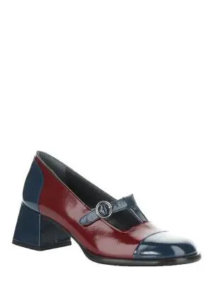 Fly London Solf T-Strap Pump 002 Navy/int Rust