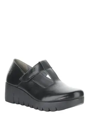 Fly London Veka T-strap Platform Wedge Pump - 000 Black