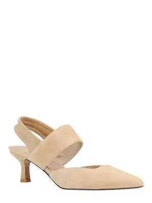 Pelle Moda Kiam Slingback Kitten Heel Pumps - Latte