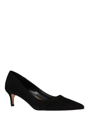 Pelle Moda Aeri Pointed Toe Kitten Heel Pumps Black
