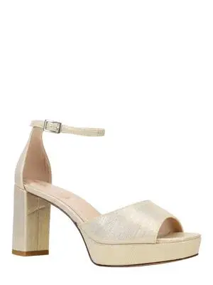 Pelle Moda Pearly Ankle Strap Platform Sandal Champagne