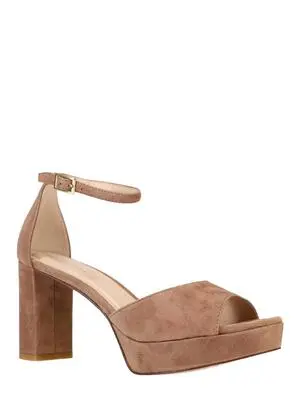 Pelle Moda Pearly Ankle Strap Platform Sandal - Taupe