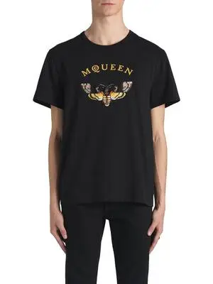 Alexander McQueen Logo Embroidered T-shirt - Black/yellow