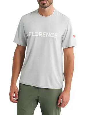 FLORENCE Airtex Logo Performance T-shirt - Light Heather Grey