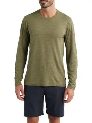 FLORENCE Airtex Performance Long-sleeve T-shirt - Heather Burnt Olive