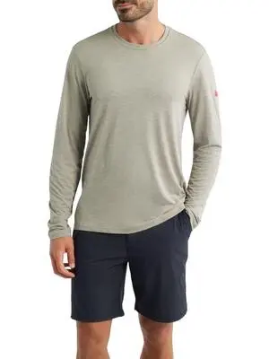 FLORENCE Airtex Performance Long-Sleeve T-Shirt Heather Vintage Khaki