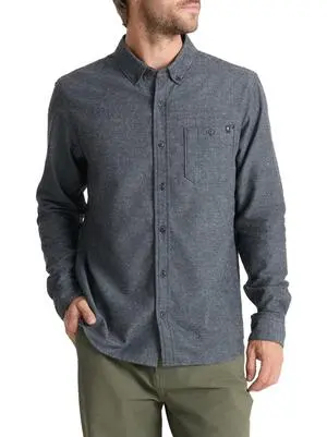 ROARK Scholar Organic Cotton Chambray Button-down Shirt - Black