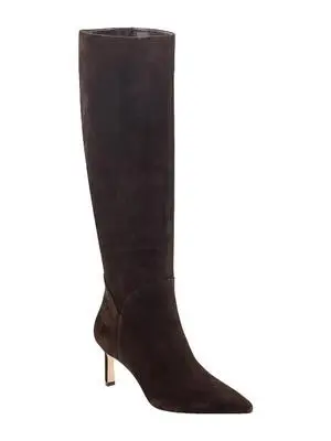 Marc Fisher Sabrina Knee High Boots - Dark Brown Seude